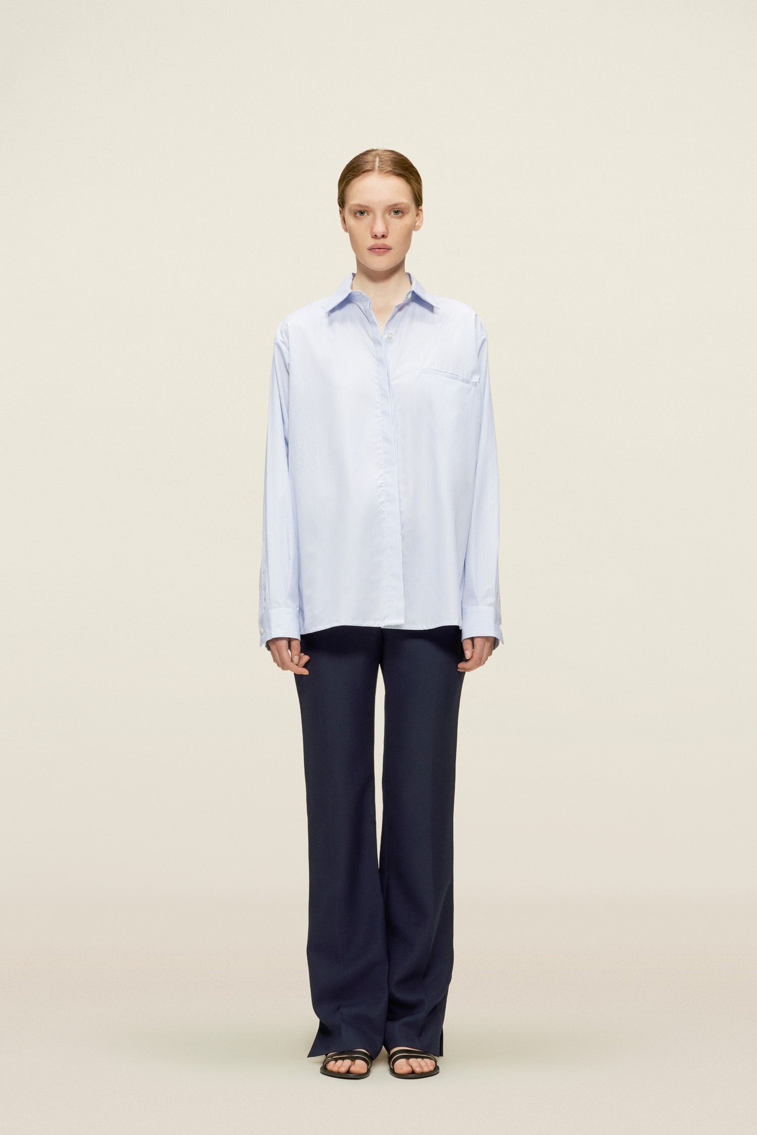 Gia Shirt Blue Stripes – ATTIRE THE STUDIO