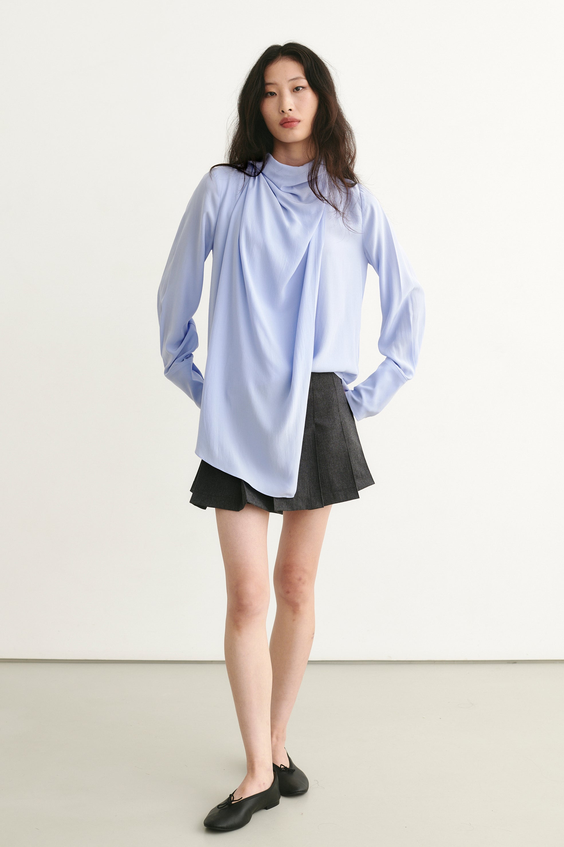 Marea Silk Top Blue Lavender – ATTIRE THE STUDIO