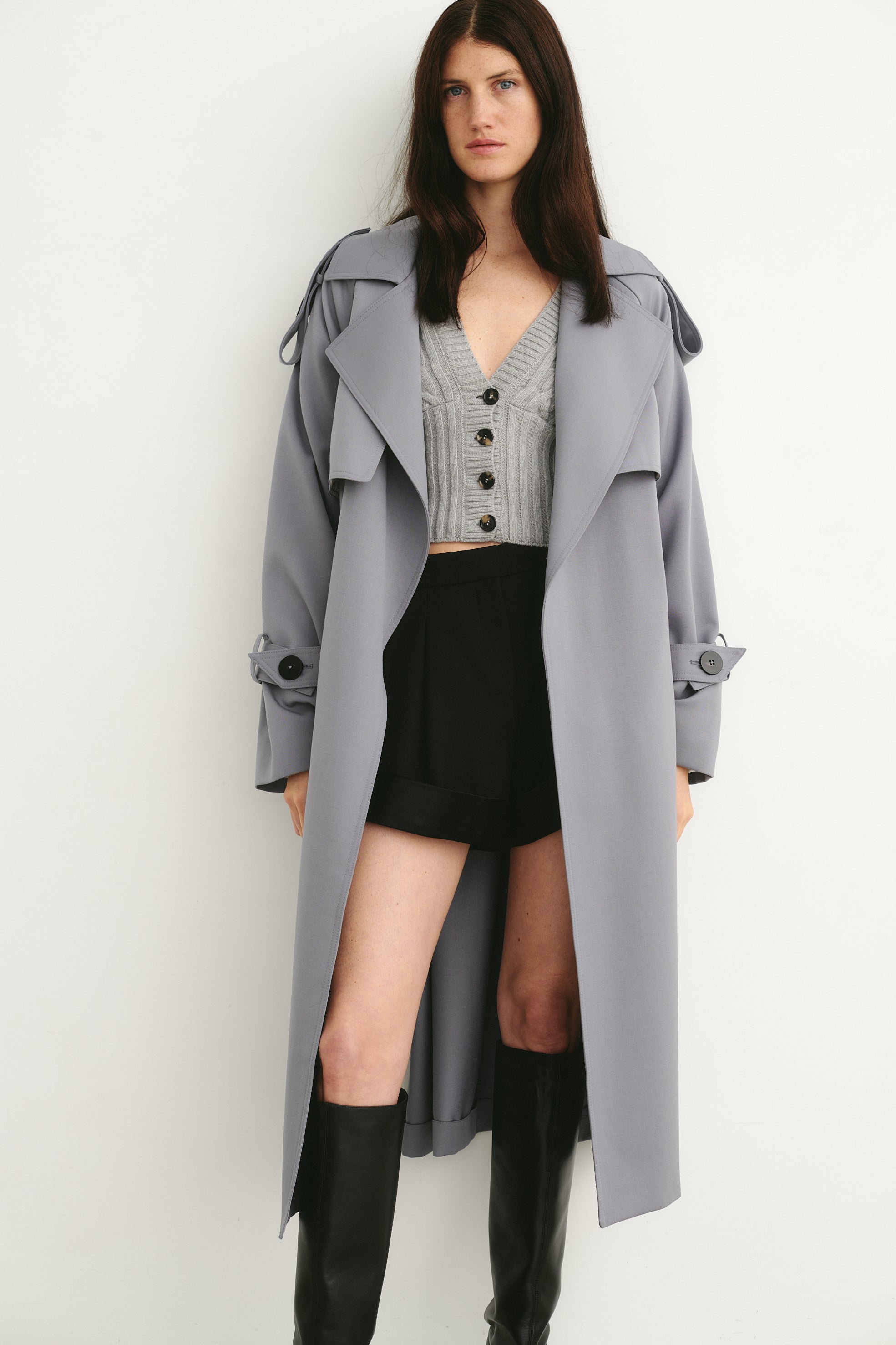 Wool Trench Coat Blue-Grey – ATTIRE THE STUDIO