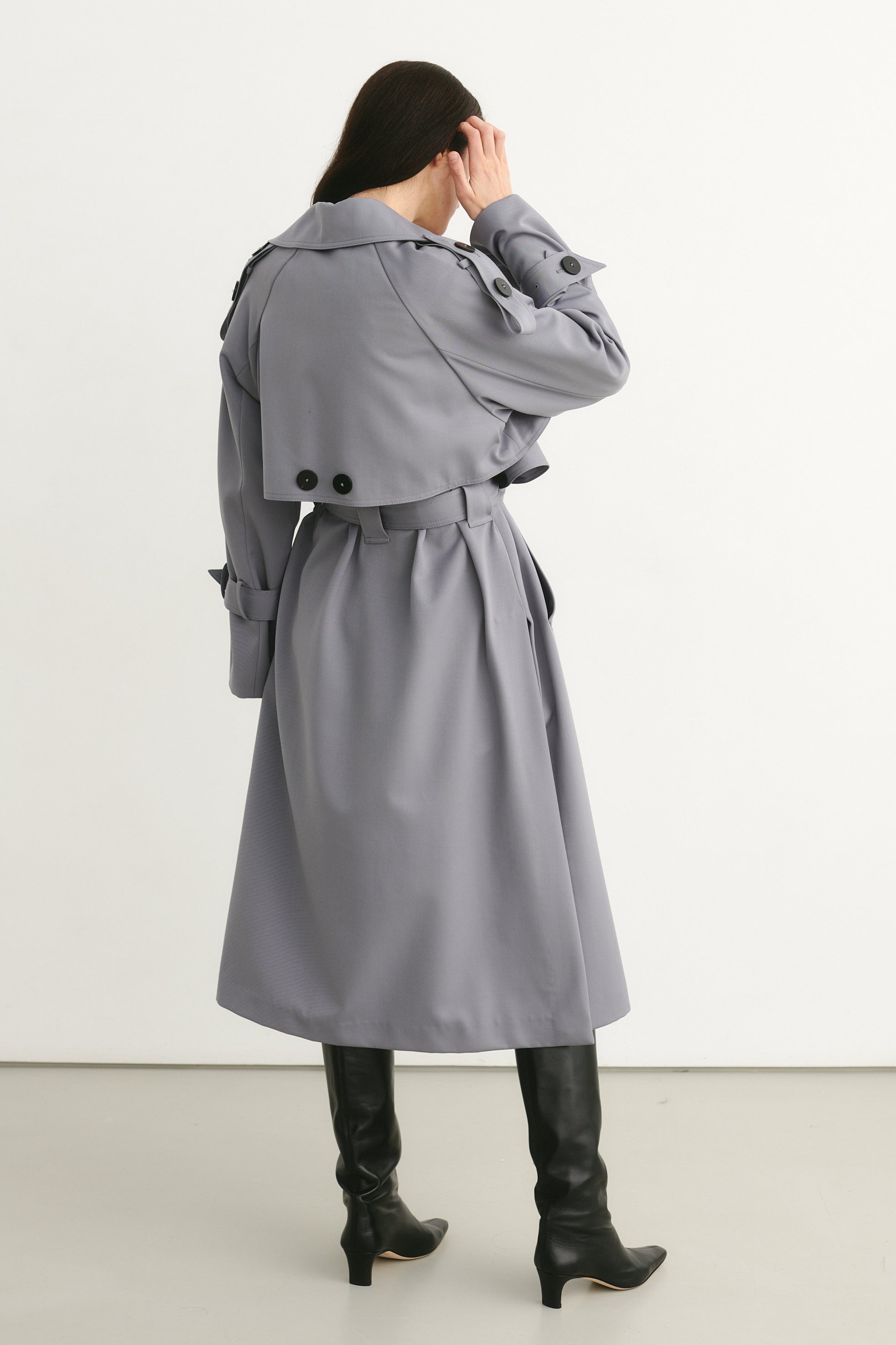 Wool Trench Coat Blue-Grey – ATTIRE THE STUDIO