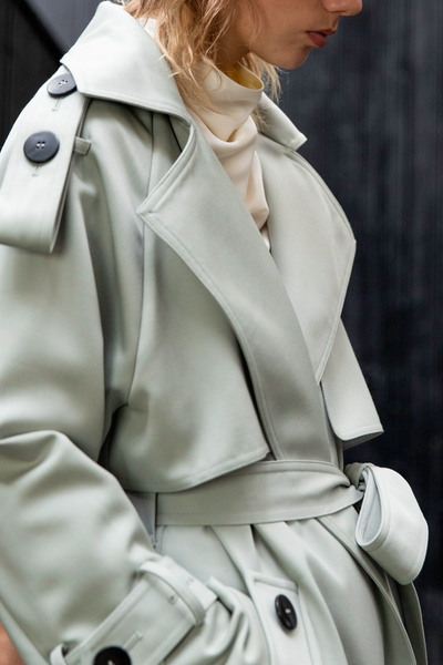 Wool Trench Coat Sage – ATTIRE THE STUDIO